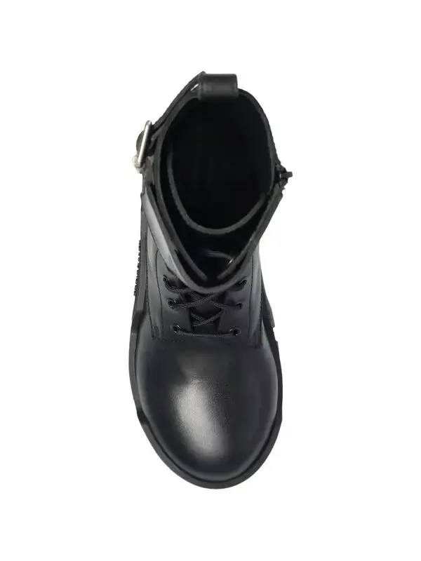 Balenciaga Bulldozer Combat Leather Ankle Boots