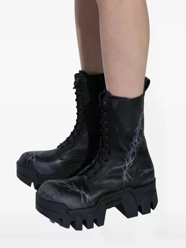 Balenciaga Bulldozer Printed Combat Boots