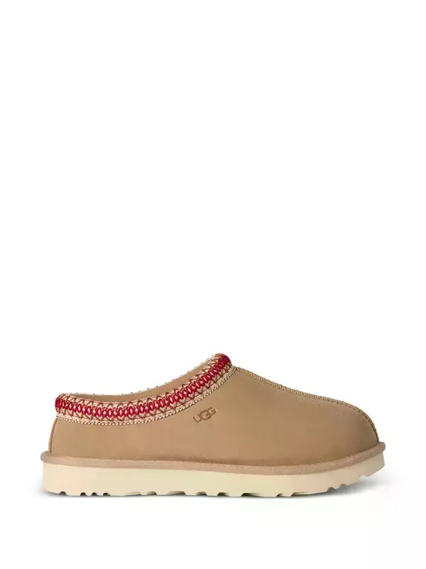 UGG Tasman Embroidered Suede Slippers - Neutrals