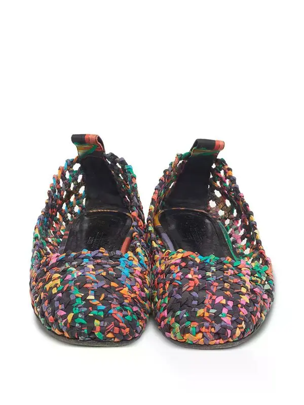 Hermès Minorque Woven Ballet Flats - Black