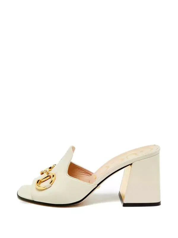 Gucci Horsebit Leather Heeled Sandals - Neutrals