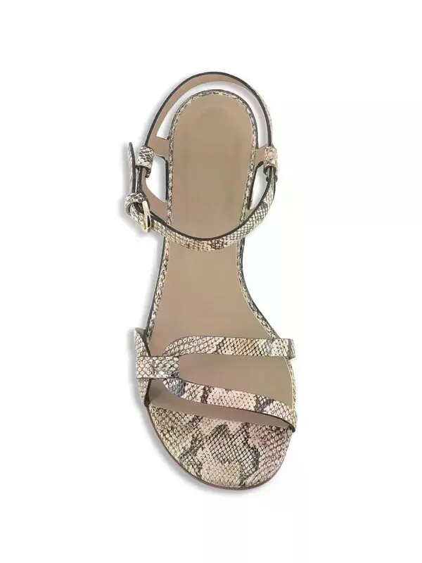 DEL CARLO Betty Snake-effect Buckled Sandals