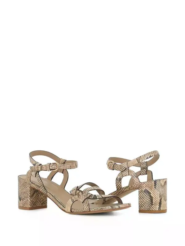 DEL CARLO Betty Snake-effect Buckled Sandals