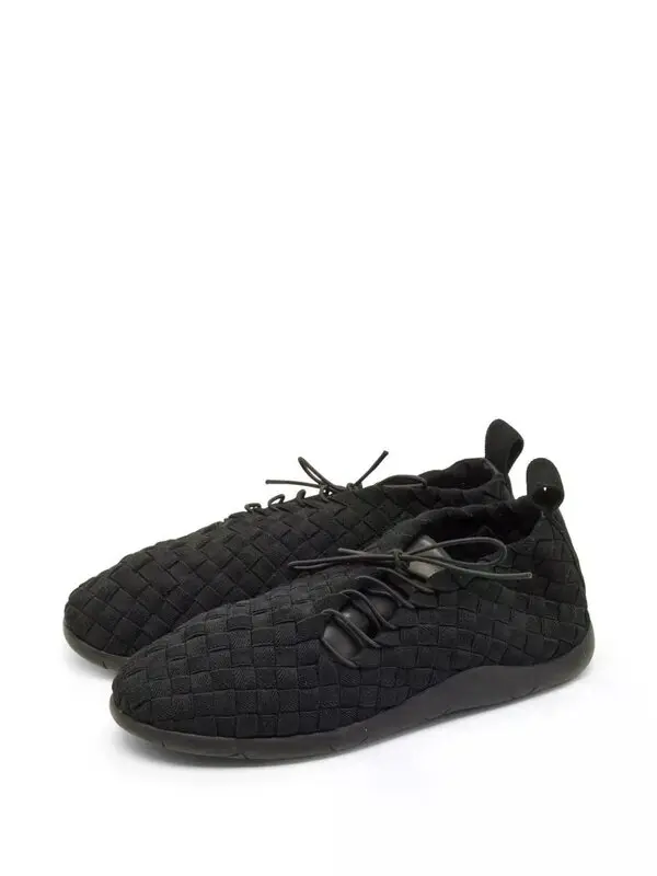 Bottega Veneta Intrecciato Lace-up Sneakers - Black