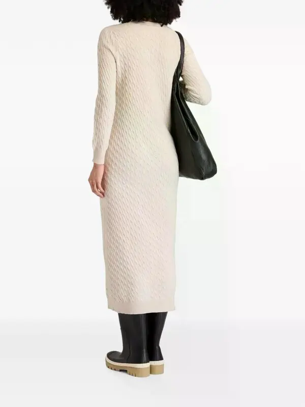 Brunello Cucinelli Cable-knit V-neck Midi Dress