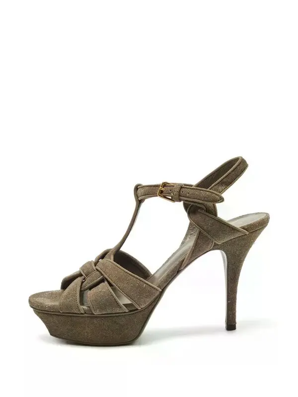Saint Laurent Tribute Platform Sandals - Brown