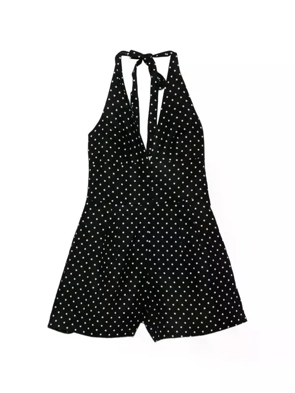 Faithfull The Brand Sofia Polka-dot Halterneck Playsuit
