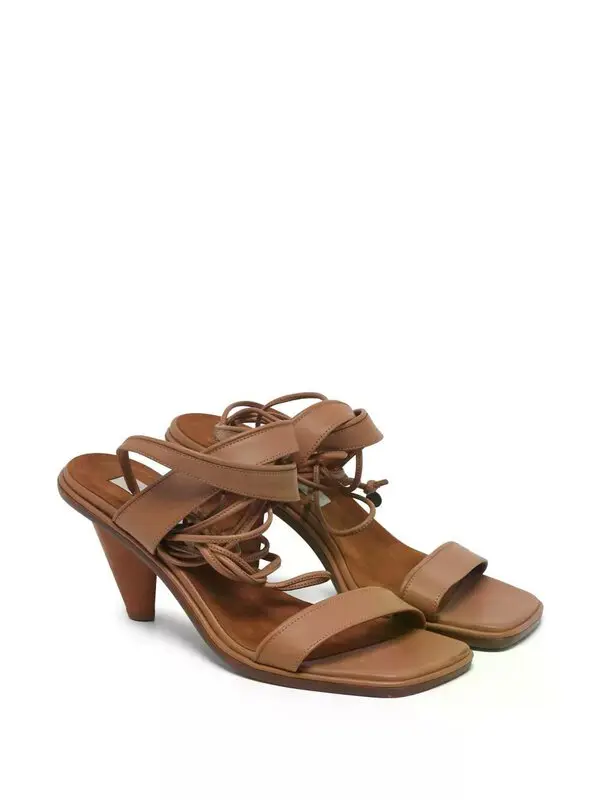 Stella McCartney Faux Leather Ankle Strap Sandals - Brown