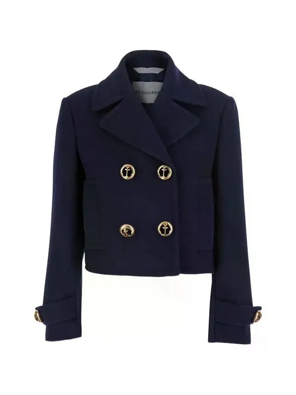 Balenciaga Cropped Jacket - Blue