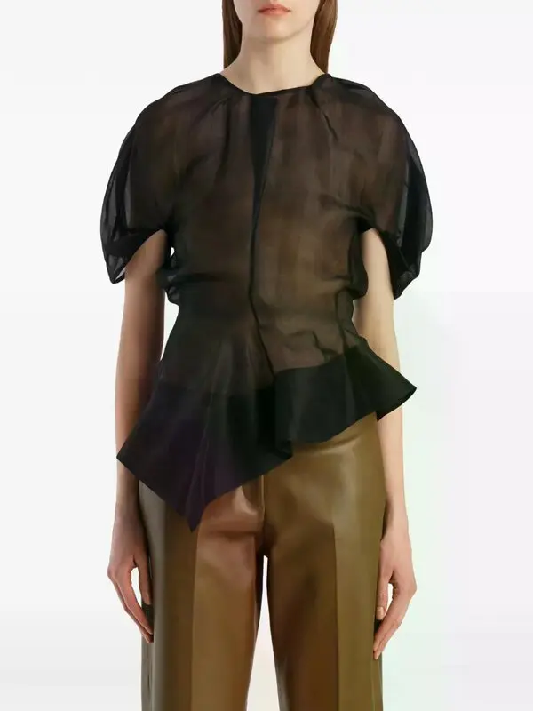 Khaite Asymmetric Draped Silk Top