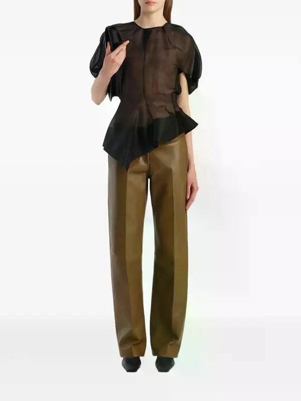 Khaite Asymmetric Draped Silk Top