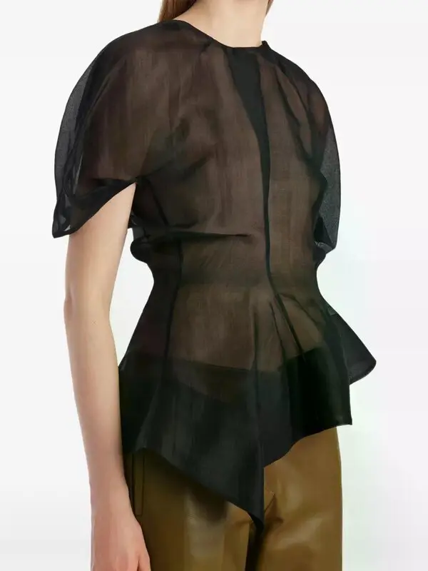 Khaite Asymmetric Draped Silk Top