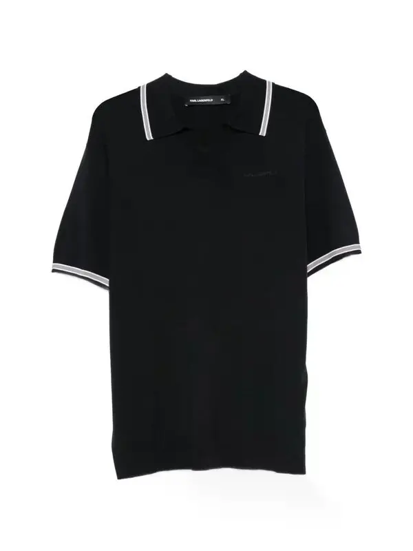 Karl Lagerfeld Tipped-collar Short-sleeve Polo Shirt - Blue