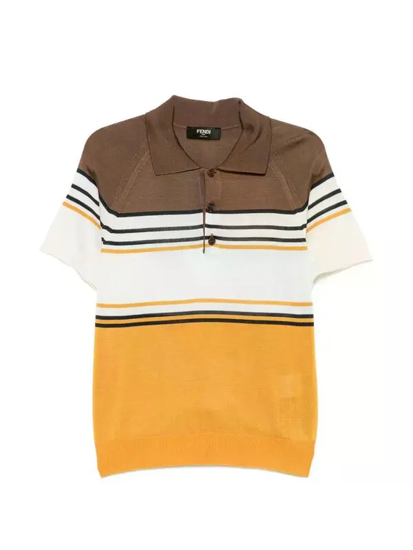 Fendi Striped Polo Shirt - Orange