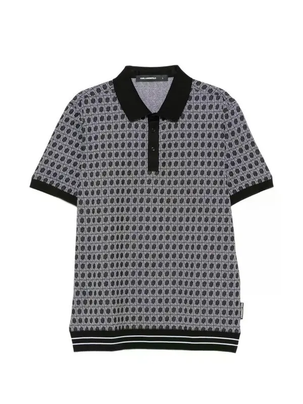Karl Lagerfeld Monogram-pattern Polo Shirt