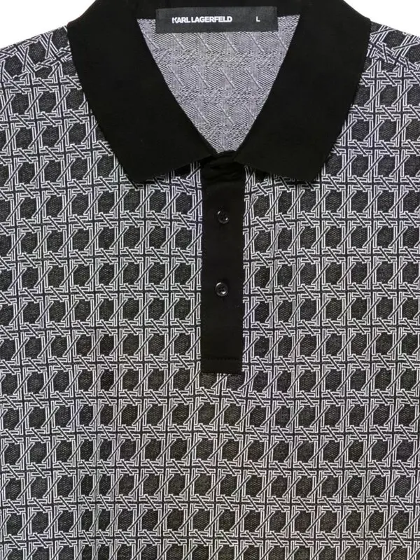 Karl Lagerfeld Monogram-pattern Polo Shirt