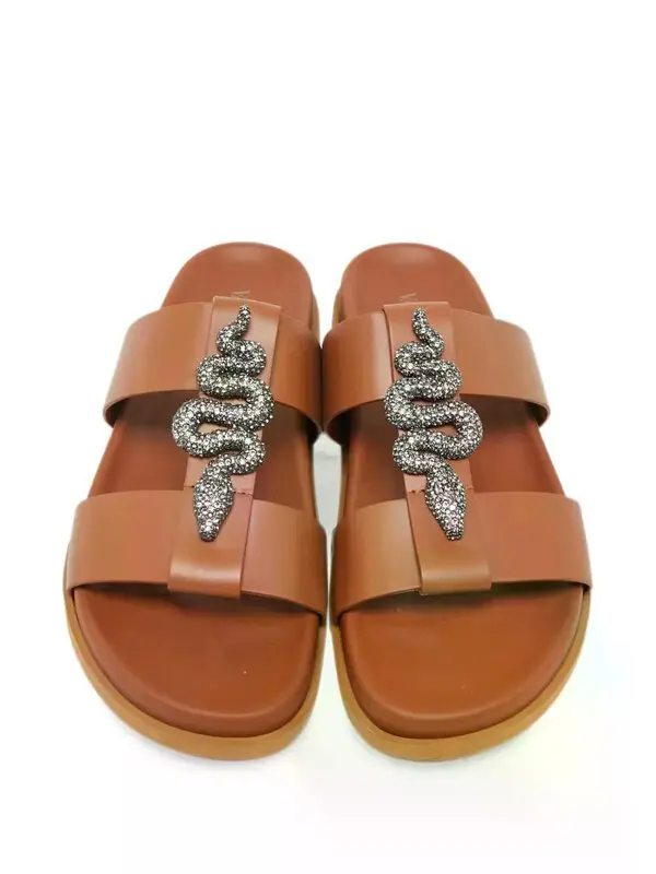 Valentino Garavani Snake Crystal-embellished Slides