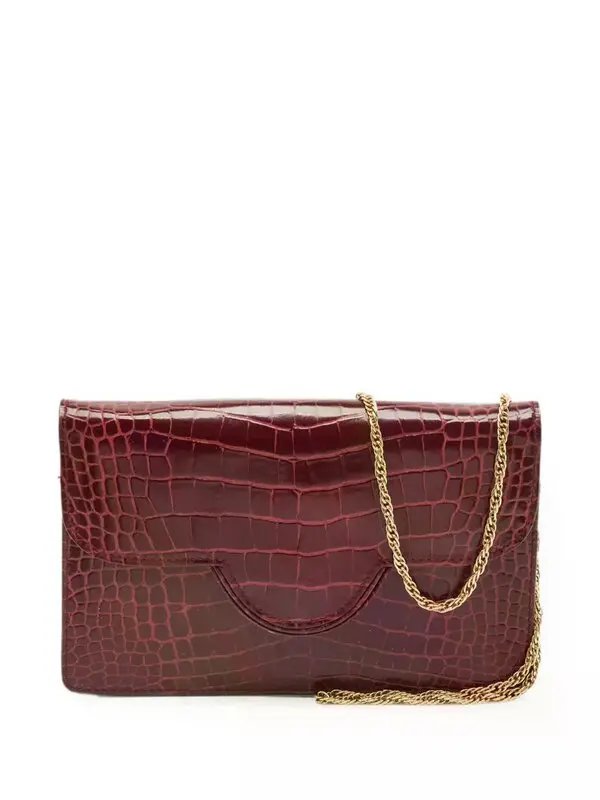 ASPINAL OF LONDON Ava Croc-embossed Shoulder Bag - Red