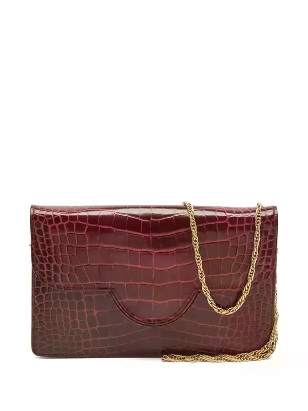 ASPINAL OF LONDON Ava Croc-embossed Shoulder Bag - Red