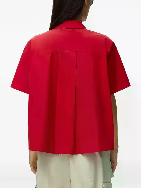 Loewe Logo Embroidered Boxy Fit Shirt - Red