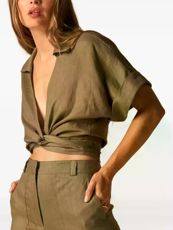 JBQ Chiara Twist-front Cropped Top