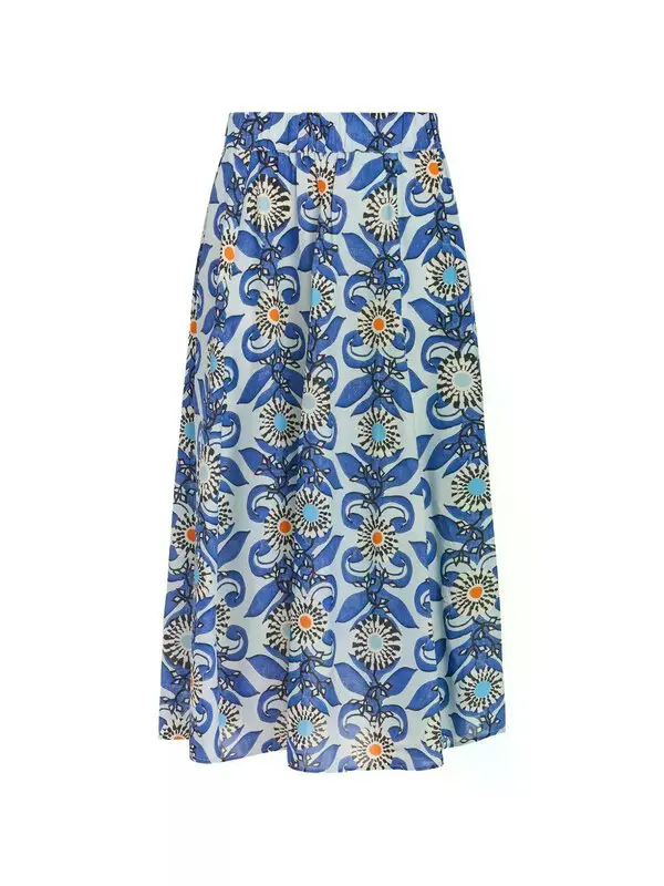 MARIE OLIVER Sasha Floral-print Midi Skirt - Blue