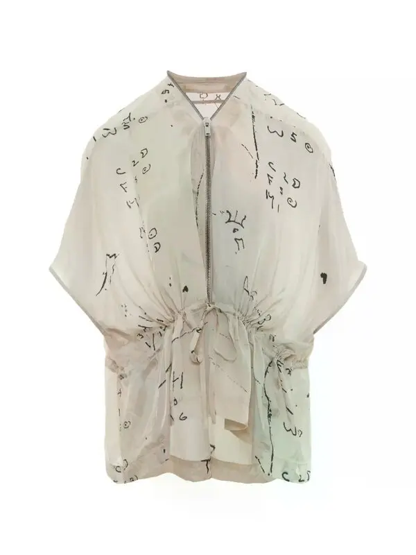 Rick Owens Sail Graphic-print Drawstring Jacket - Neutrals