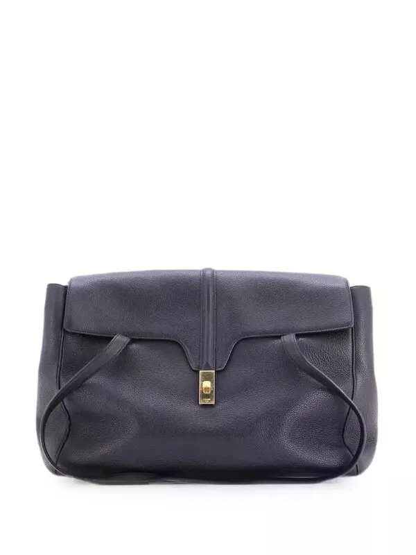 Celine Soft 16 Shoulder Bag In Grained Calfskin - Black