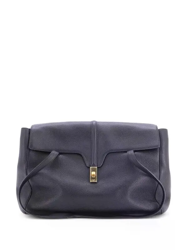 Celine Soft 16 Shoulder Bag In Grained Calfskin - Black