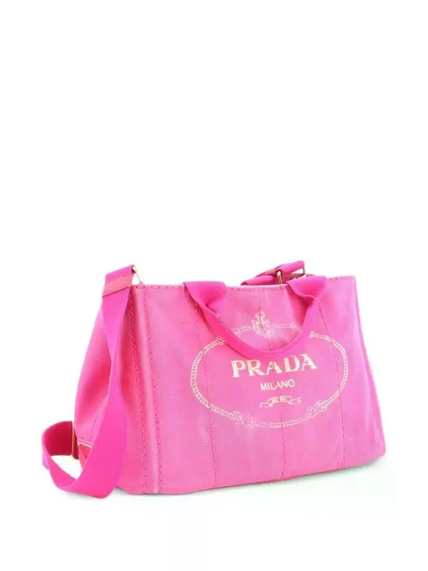 Prada Canapa Convertible Mini Tote Bag - Pink