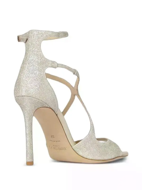 JIMMY CHOO Azia Glitter-effect Stiletto Sandals