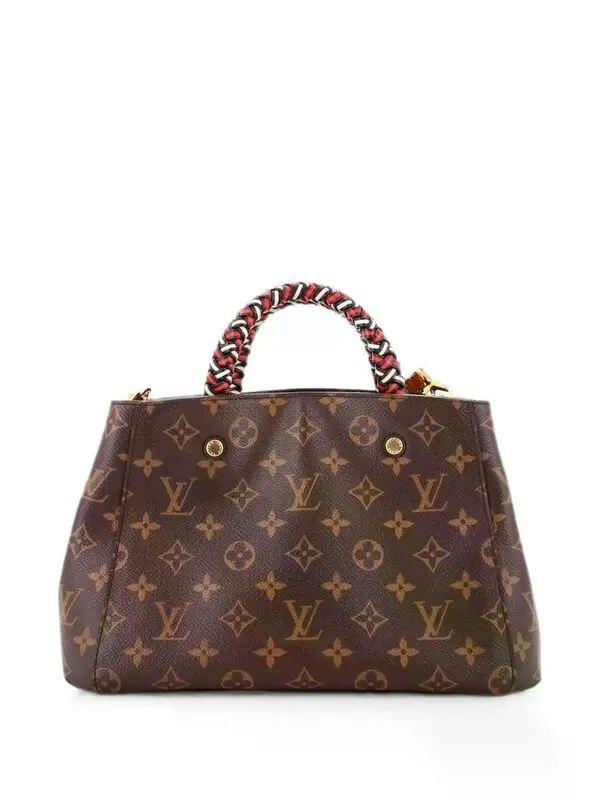 LOUIS VUITTON Monogram Canvas Braided Handle Montaigne Bb Tote Bag