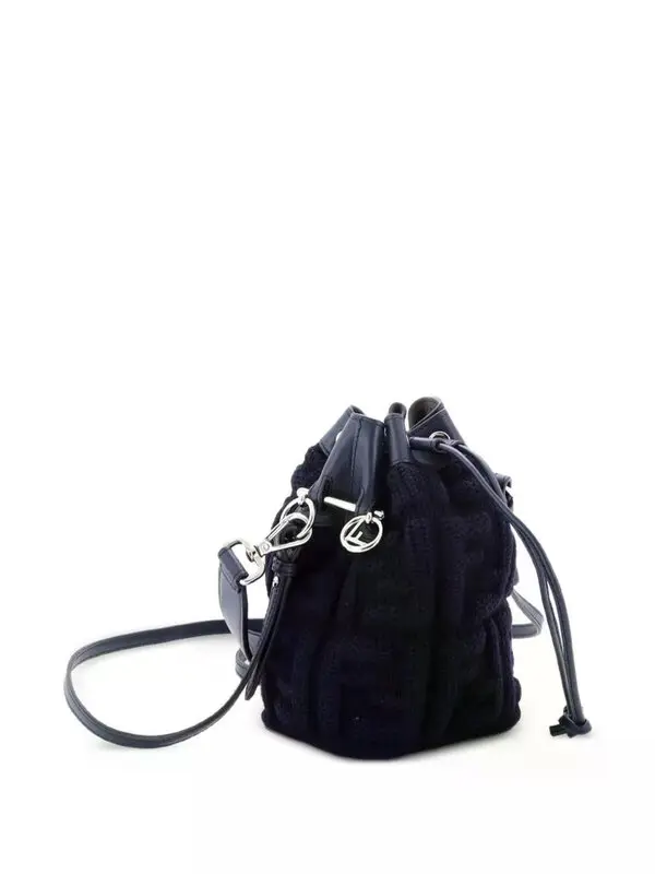 Fendi Mon Tresor Zucca Knit Mini Bucket Bag - Blue