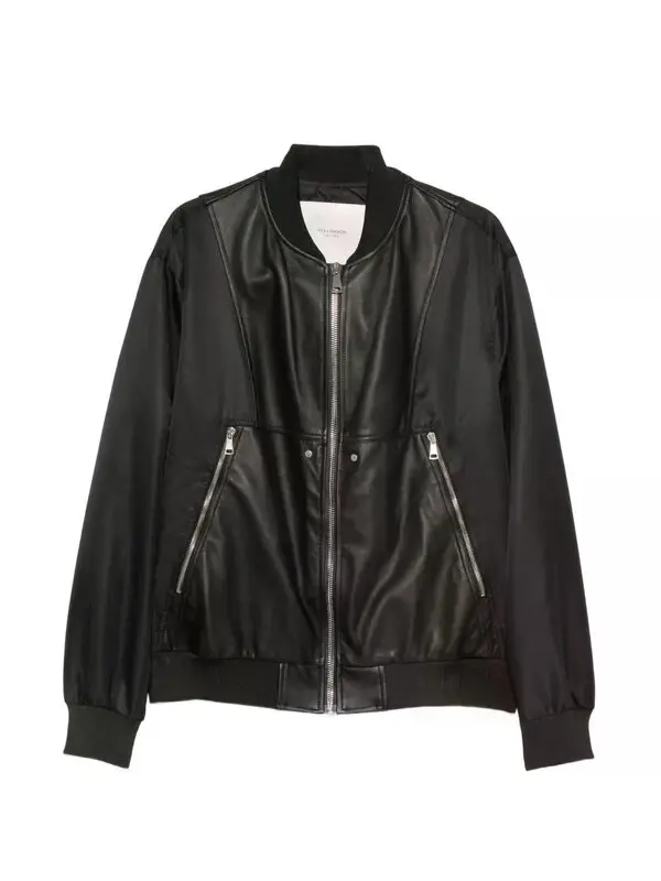 YES LONDON Leather-panelled Bomber Jacket - Black