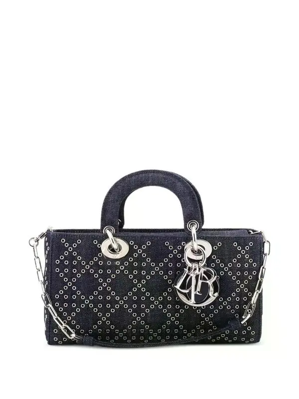 Dior Lady D-joy Bag Macrocannage Quilted Denim Satchel