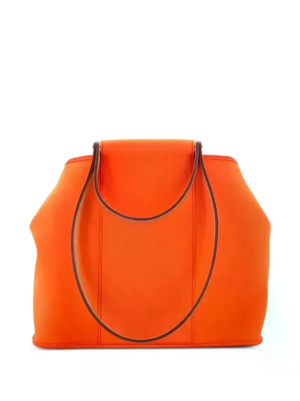 Hermès Cabag Handbag In Toile And Leather