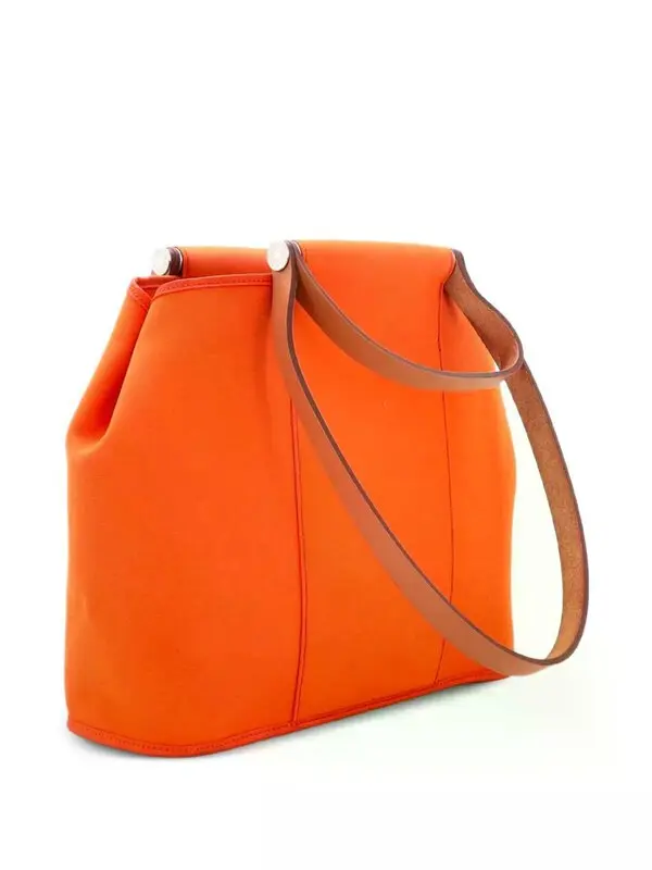 Hermès Cabag Handbag In Toile And Leather