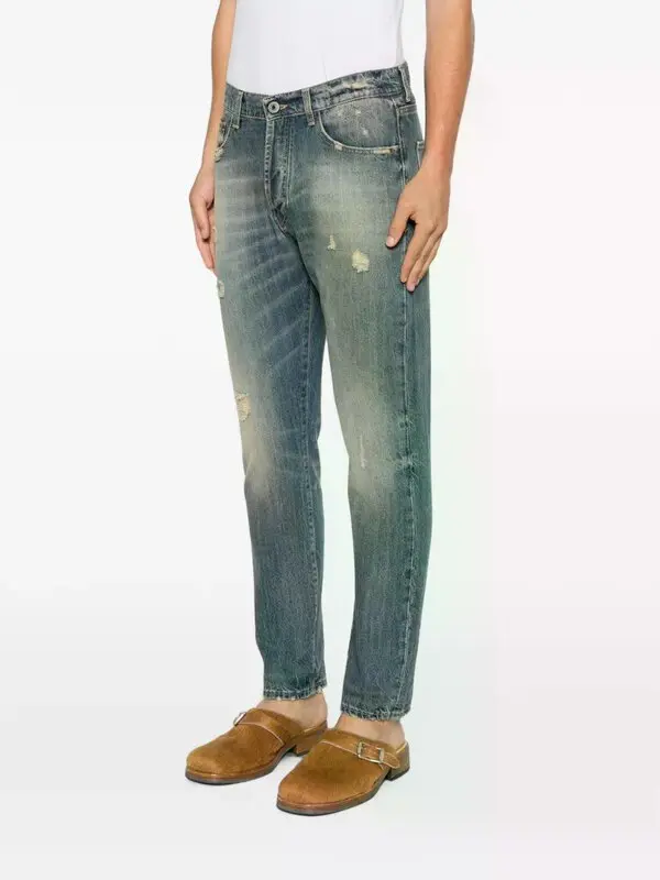 YES LONDON Distressed Slim Jeans
