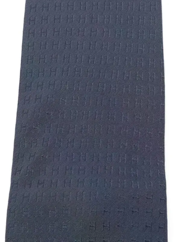 Hermès Façonnée H Jacquard Silk Neck Tie
