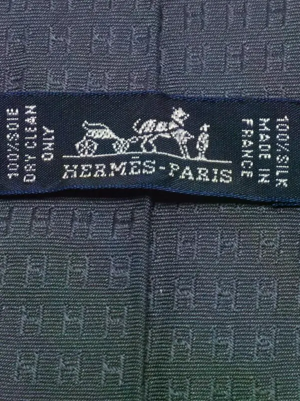 Hermès Façonnée H Jacquard Silk Neck Tie