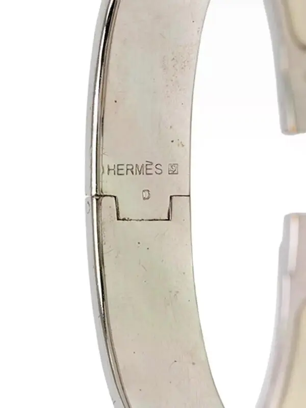 Hermès Clic H Enamel Bracelet Pm - White