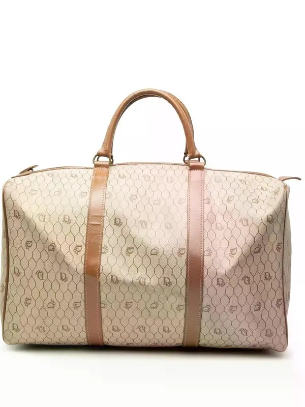 Dior Honeycomb Coated Canvas Travel Bag - Neutrals
