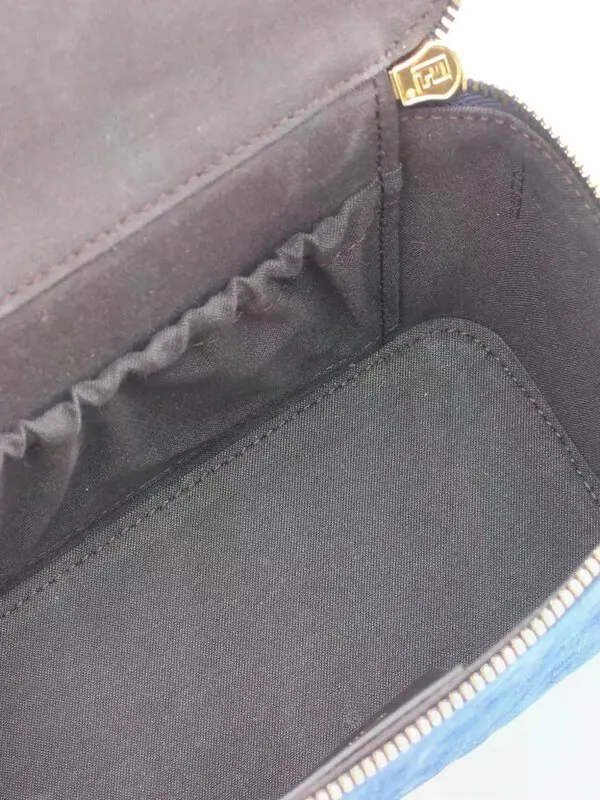 Fendi Ff Embossed Denim Vanity Bag Satchel