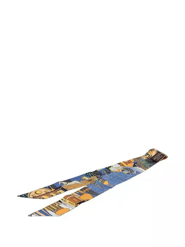 Hermès 20th Century Animapolis Silk Twilly Scarf Scarves