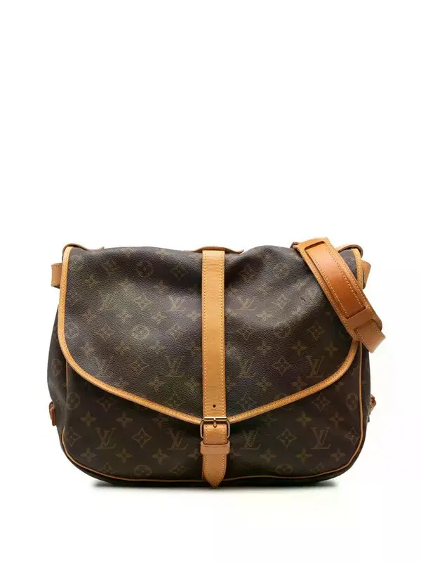 LOUIS VUITTON Monogram Saumur 35 Crossbody Bag - Brown