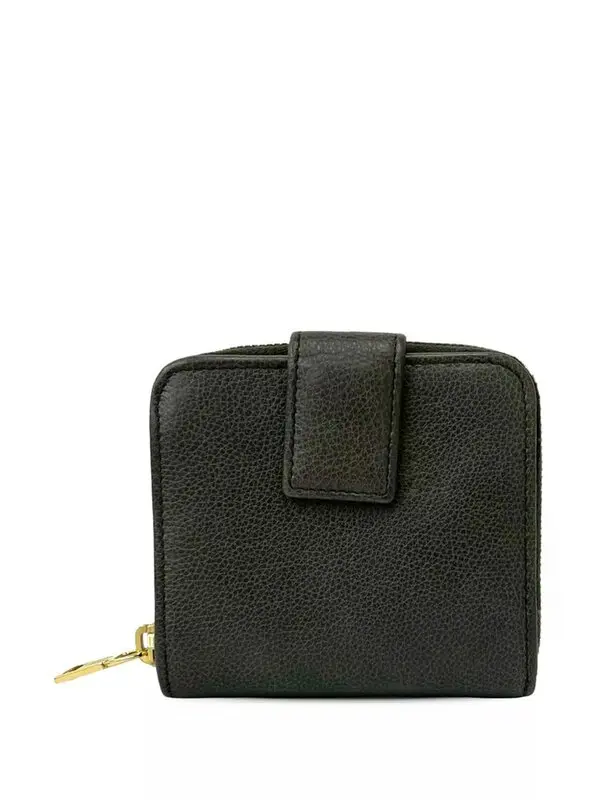 Saint Laurent 20th Century Leather Monogram Zip Wallet Small Wallets