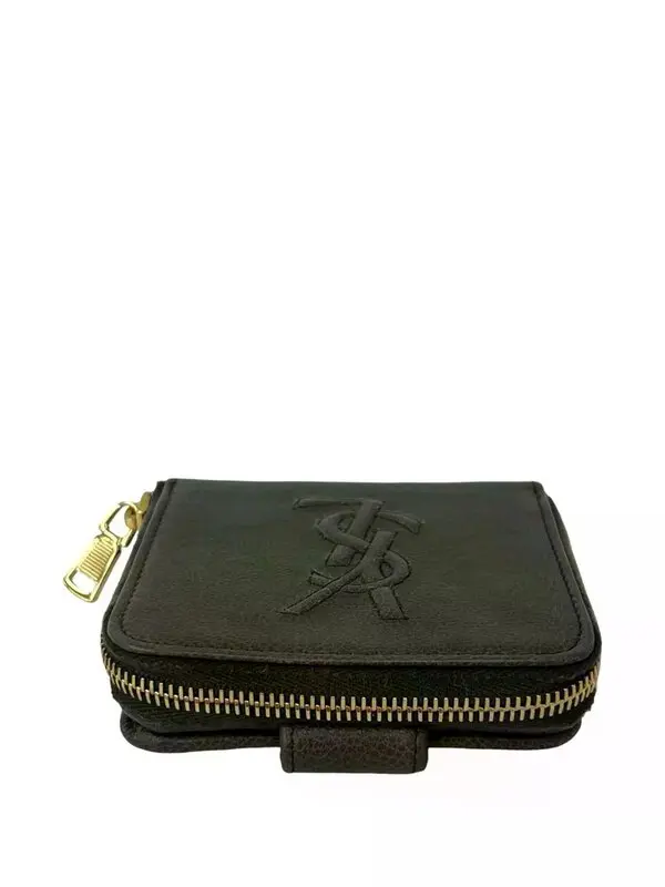 Saint Laurent 20th Century Leather Monogram Zip Wallet Small Wallets
