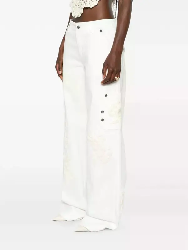 Ermanno Scervino Embroidered Cargo Trousers