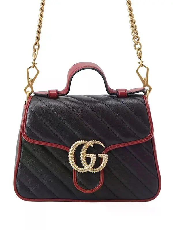 Gucci Mini Matelassé Calfskin Torchón Top Handle Bag - Black