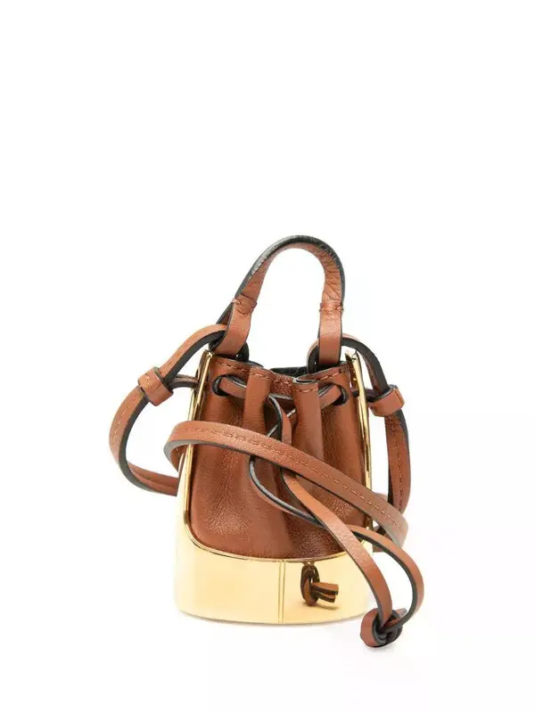 Loewe Leather Balloon Bag Pendant Necklace - Brown
